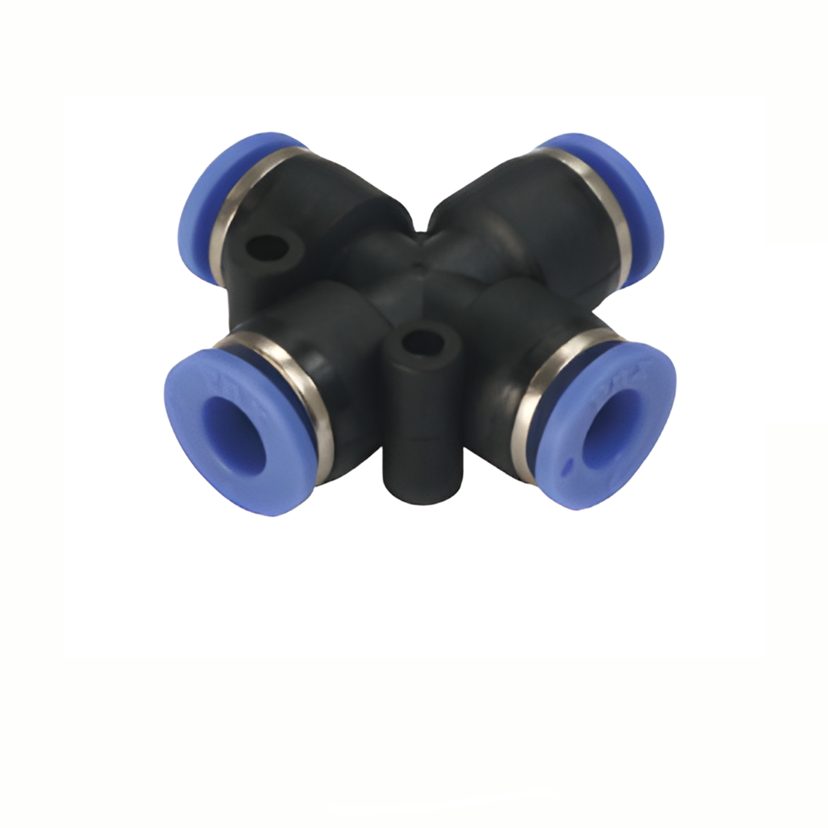 Pneumax PZA1000 - 10mm Equal Cross Fitting (Blue Collet)