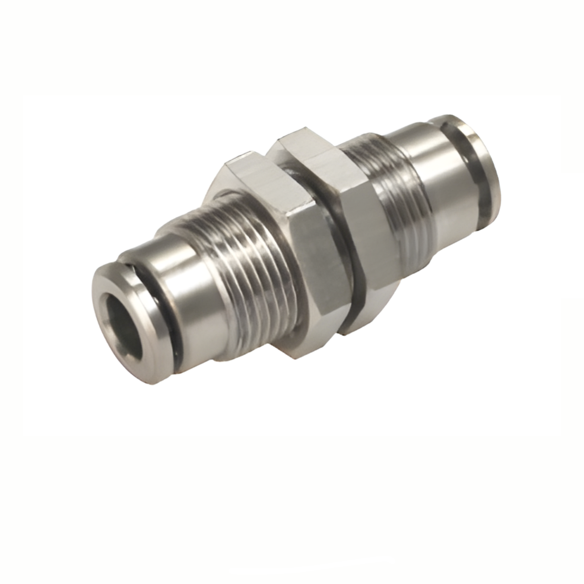 Pneumax IPMT08 - 8mm Bulkhead All Metal Push-Fit Fitting