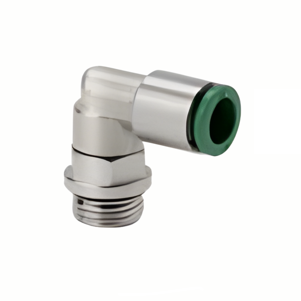 Pneumax 22-04-M5 - 4mm x M5 Male Swivel Elbow Parallel (Green Collet)