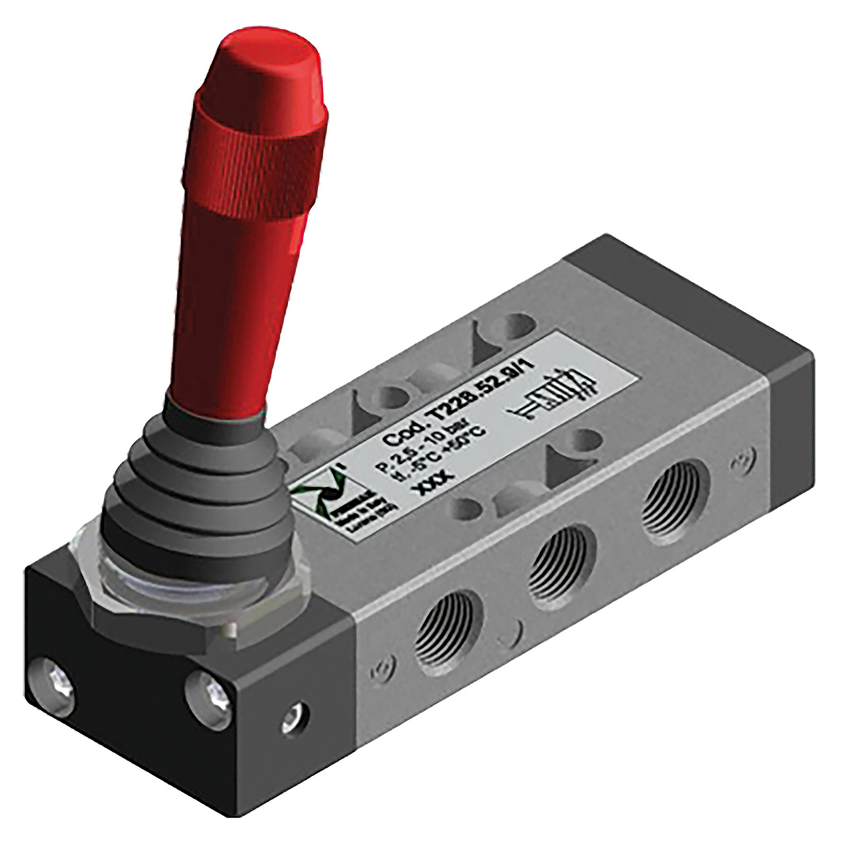 Pneumax 14.32.6.25.PA - Palm Push Button 2 Position Rear Normally Open