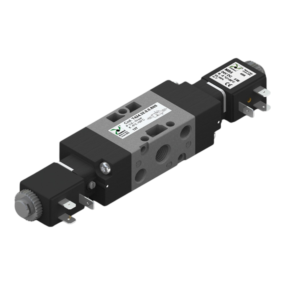 Pneumax T424.53.32.0.0.B05 G1/4 5/3 OC Solenoid/solenoid valve 24vDC | pneumaticsystems